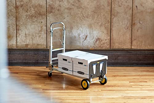 Safco Products Hide-Away Convertible Hand Truck, Dual Function, 400 lbs. Total Capacity, Aluminum Frame