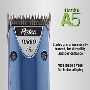 Oster A5 Hair Clippers for Dog, Cat, and Pet Grooming with 2 Speed Settings and Detachable Blade, Blue, 6.00 x 10.50 x 3.00 Inch