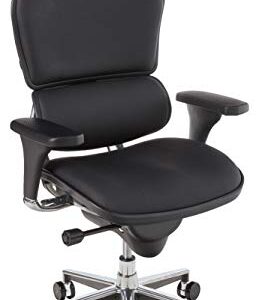 Ergohuman Ergonomic Executive Leather Chair, Black