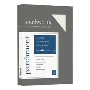 southworth® parchment specialty paper, 8 1/2" x 11", 32 lb, ivory, pack of 250