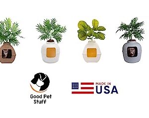 Good Pet Stuff, The Original Hidden Litter Box, Artificial Plants & Enclosed Cat Planter Litter Box, Vented & Odor Filter, Easy to Clean, Mocha Brown