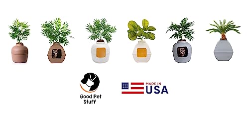 Good Pet Stuff, The Original Hidden Litter Box, Artificial Plants & Enclosed Cat Planter Litter Box, Vented & Odor Filter, Easy to Clean, Mocha Brown