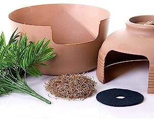 Good Pet Stuff, The Original Hidden Litter Box, Artificial Plants & Enclosed Cat Planter Litter Box, Vented & Odor Filter, Easy to Clean, Mocha Brown