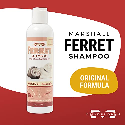 Marshall Pet Products Natural pH Balanced, Tearless Original Ferret Deodorizing Shampoo with Baking Soda, Baby Fresh Scent, 8 oz