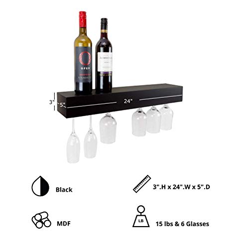 Kiera Grace Retro Wine-Racks, 15 lbs, Black