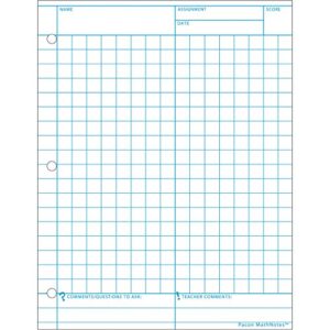 MathNOtes 3230 3-Hole Punched Grid Paper, 8-1/2" x 11" Size, 1/2" Grid Ruling (Pack of 150)