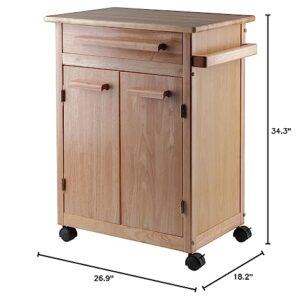 Winsome Wood Single Drawer Kitchen Cabinet Storage Cart, Natural