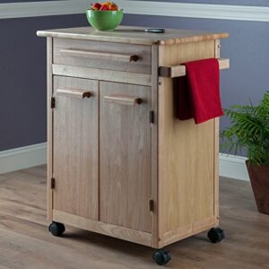 Winsome Wood Single Drawer Kitchen Cabinet Storage Cart, Natural