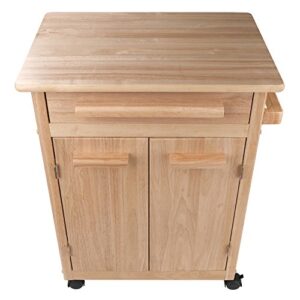 Winsome Wood Single Drawer Kitchen Cabinet Storage Cart, Natural