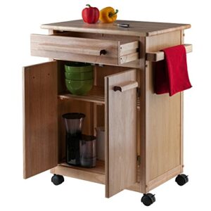 Winsome Wood Single Drawer Kitchen Cabinet Storage Cart, Natural