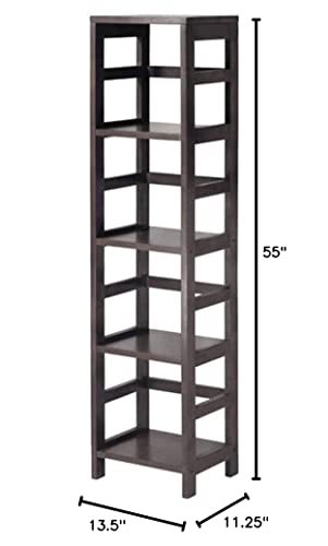 Winsome 4 tier Wood Leo model name Shelving, Small, Espresso