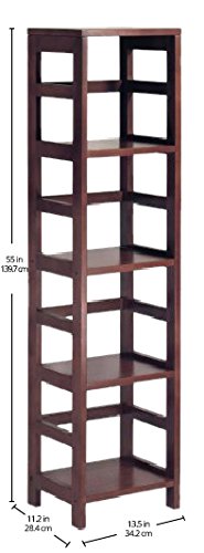 Winsome 4 tier Wood Leo model name Shelving, Small, Espresso