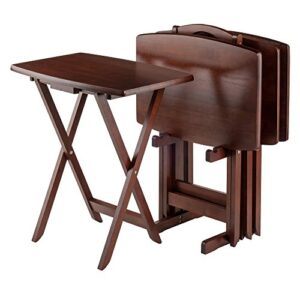 winsome oversize snack table set, walnut