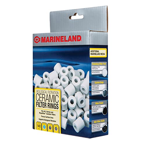 MarineLand Ceramic Filter Rings 140 Count, Supports Biological aquarium Filtration, Fits C-Series And Magniflow, 140 rings (PA11484)