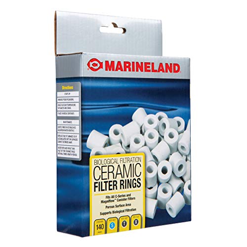 MarineLand Ceramic Filter Rings 140 Count, Supports Biological aquarium Filtration, Fits C-Series And Magniflow, 140 rings (PA11484)