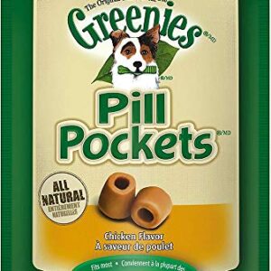 GREENIES PILL POCKETS Capsule Size Natural Dog Treats with Chicken Flavor, (6) 7.9 oz. Packs (180 Treats)