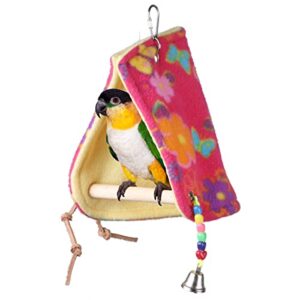 super bird creations sb474 sheltering peekaboo perch tent with colorful plastic beads & bell, small to medium size, 12” x 5” x 6.5”