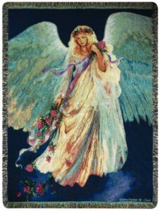 manual inspirational collection 50 x 60-inch tapestry throw, messenger of love