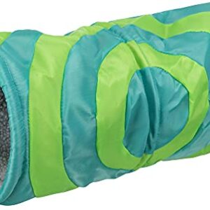 TRIXIE Cushy Plush Play Tunnel, 15 x 35 cm, Grey/Green