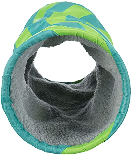 TRIXIE Cushy Plush Play Tunnel, 15 x 35 cm, Grey/Green