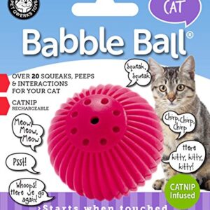 Pet Qwerks Cat Babble Ball with Catnip Infused, Interactive Cat Toy X-Small