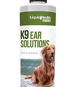 LIQUIDHEALTH 12 Fl Oz K9 Dog Ear Cleaner Wash Solutions - Infection Cleaning Hygiene Treatment Drops for Dogs, Canines and Puppies