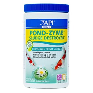 api pond-zyme sludge destroyer pond cleaner with natural pond bacteria and barley, 1-pound container