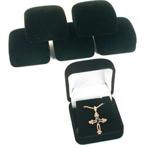 6 black flocked earring pendant jewelry gift boxes