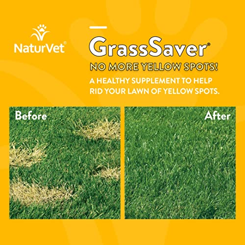 NaturVet GrassSaver| Wafers for Dogs – Help Keep Grass Green, Rid Your Lawn of Yellow Patches Caused by Dog Urine| No More Yellow Spots| DL-Methionine & Enzymes – 300 Ct