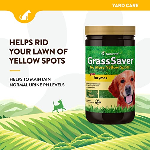 NaturVet GrassSaver| Wafers for Dogs – Help Keep Grass Green, Rid Your Lawn of Yellow Patches Caused by Dog Urine| No More Yellow Spots| DL-Methionine & Enzymes – 300 Ct