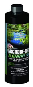 microbe-lift alga32 algaway 5.4 algae control treatment for ponds and water gardens, safe for koi fish, goldfish, plants, and decorations, 32 ounces