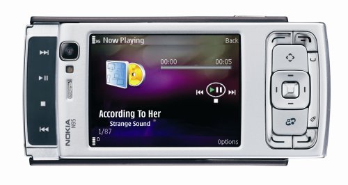 Nokia N95 Unlocked Cell Phone with 5 MP Camera, International 3G, Wi-Fi, GPS, MP3/Video Player, MicroSD Slot--International Version with Warranty (Silver/Plum)