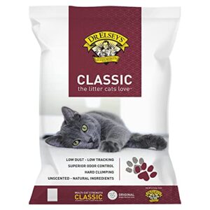 dr. elsey's premium clumping cat litter - classic - 99.9% dust-free, low tracking, hard clumping, superior odor control, unscented & natural ingredients