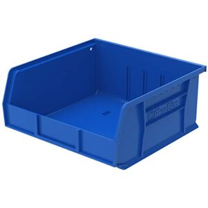 akro-mils 30235 akrobins plastic storage bin hanging stacking containers, (11-inch x 11-inch x 5-inch), blue, (6-pack)