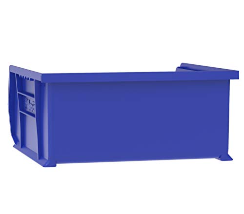 Akro-Mils 30235 AkroBins Plastic Storage Bin Hanging Stacking Containers, (11-Inch x 11-Inch x 5-Inch), Blue, (6-Pack)