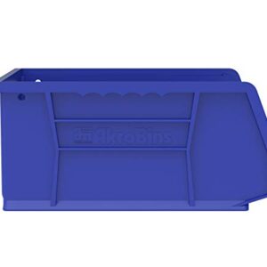 Akro-Mils 30235 AkroBins Plastic Storage Bin Hanging Stacking Containers, (11-Inch x 11-Inch x 5-Inch), Blue, (6-Pack)