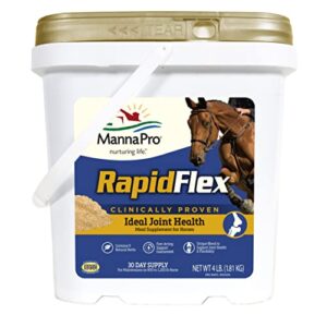 manna pro rapid flex | fast acting joint supplement for horses | clinically proven unique patented formula | 4 pounds, white