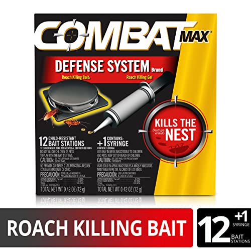 Combat Max Defense System Brand, Small Roach Killing Bait and Gel, 12 Count