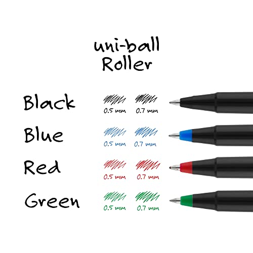 UNI 60154 Uni-Ball Roller Pen Rollerball, Green, Micro 12 pk