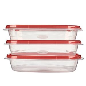 Rubbermaid TakeAlongs Rectangle Food Storage Container, 4 Cup, Tint Chili, 3 Count