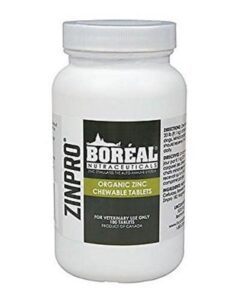 boreal nutraceuticals zinpro organic zinc 180 chewable tablets for dogs and cats - 1 bottle