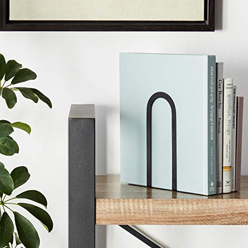 Spectrum Elements Bookends Large Set of 2 (Black) - Minimalist & Modern Organizers for Bookshelf, Coffee Table, Nightstand, Home Office, Bookcase, Magazines, Shelves, Cookbooks, & More