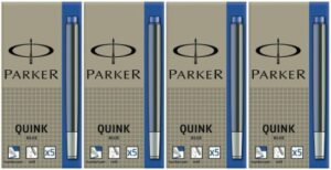 parker fnt pen cart., old model, blu, 5 pc.