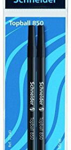 Schneider Topball 850 Rollerball Refill, Black, 2pk (77240)