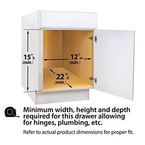 LYNK PROFESSIONAL® Slide Out Under Sink Cabinet Organizer - Lifetime Limited Warranty - Sliding Storage for Inside Kitchen Cabinet or Under Sink - 11.5 in. wide x 21 inch deep - Chrome