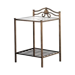 coaster home furnishings sydney 2-shlef nightstand antique brushed gold