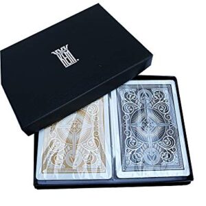 KEM Arrow Black and Gold, Poker Size- Standard Index Playing Cards (Pack of 2) - 1017399