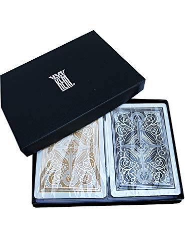 KEM Arrow Black and Gold, Poker Size- Standard Index Playing Cards (Pack of 2) - 1017399