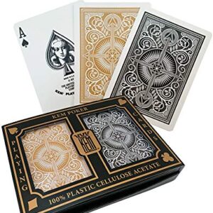 KEM Arrow Black and Gold, Poker Size- Standard Index Playing Cards (Pack of 2) - 1017399