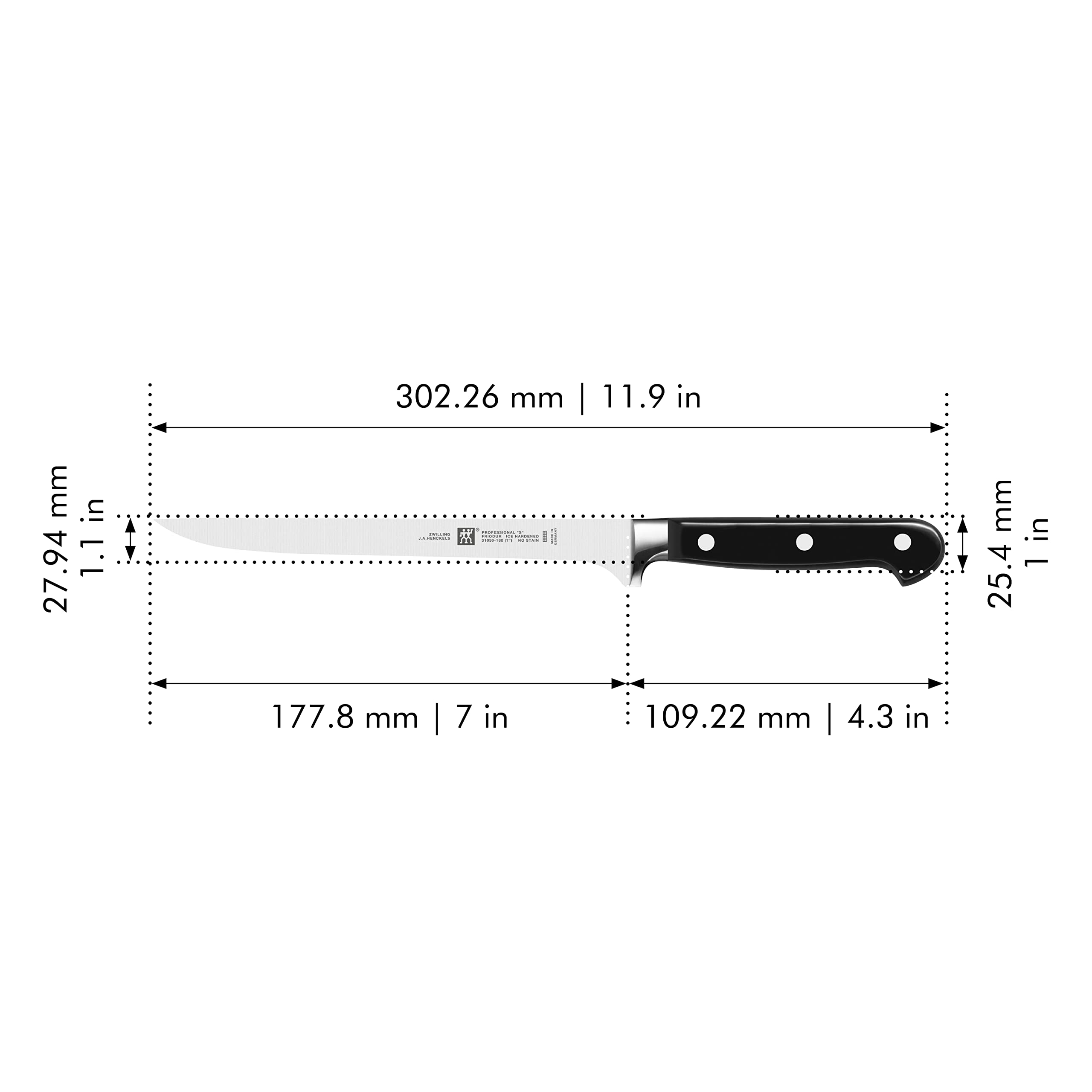 ZWILLING Professional S 7-inch Razor-Sharp German Fillet Knife, Made in Company-Owned German Factory with Special Formula Steel perfected for almost 300 Years, Dishwasher Safe